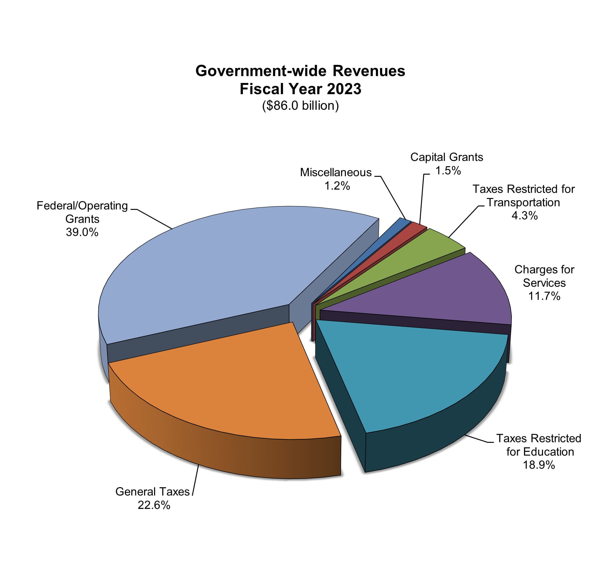 What are the state's primary sources of revenue?