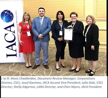 LARA's Corporations Filing System Wins International Innovation Award