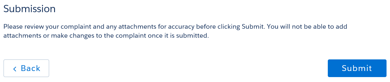 Creating an Online Complaint