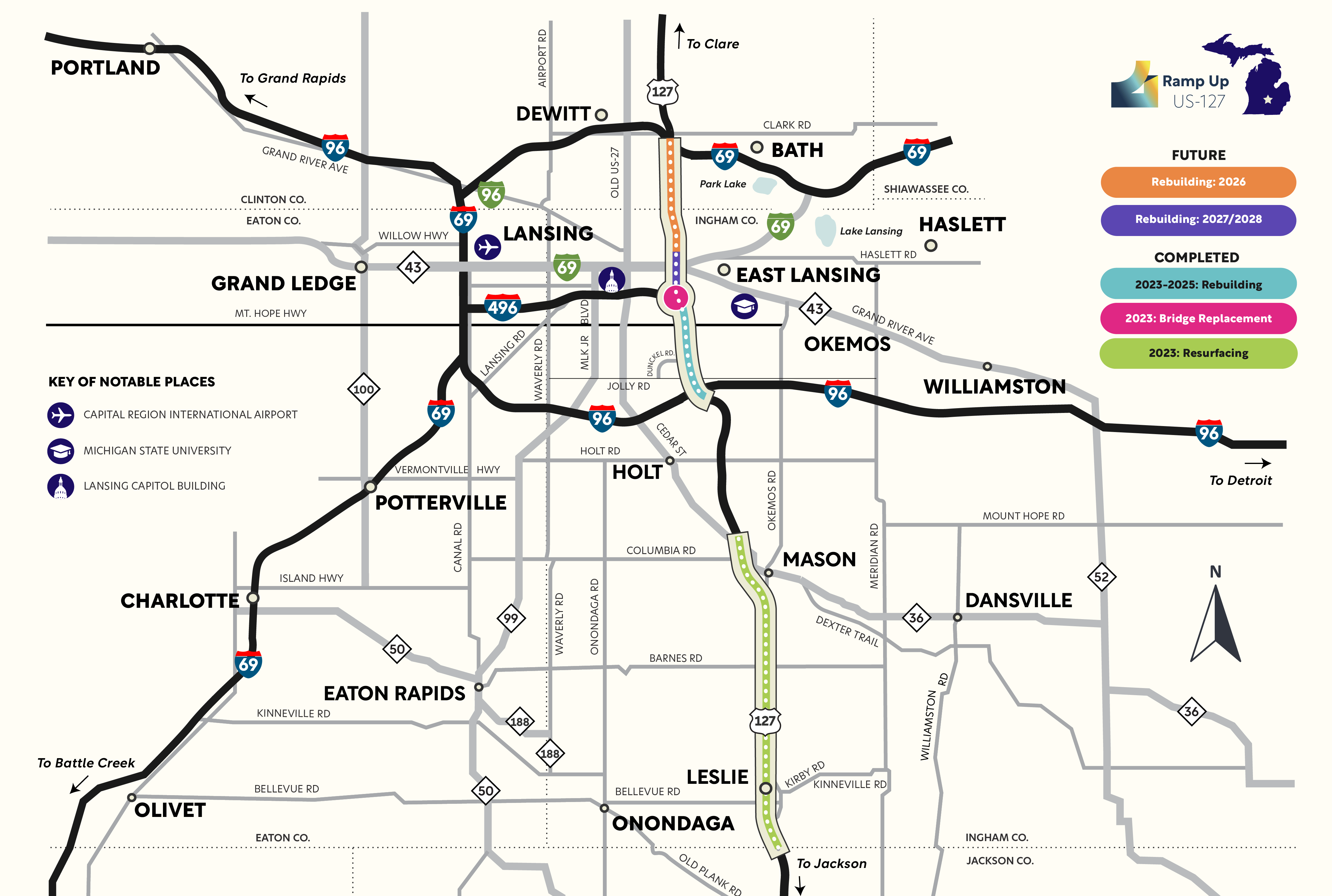 US-127 corridor improvements - Ingham & Clinton counties